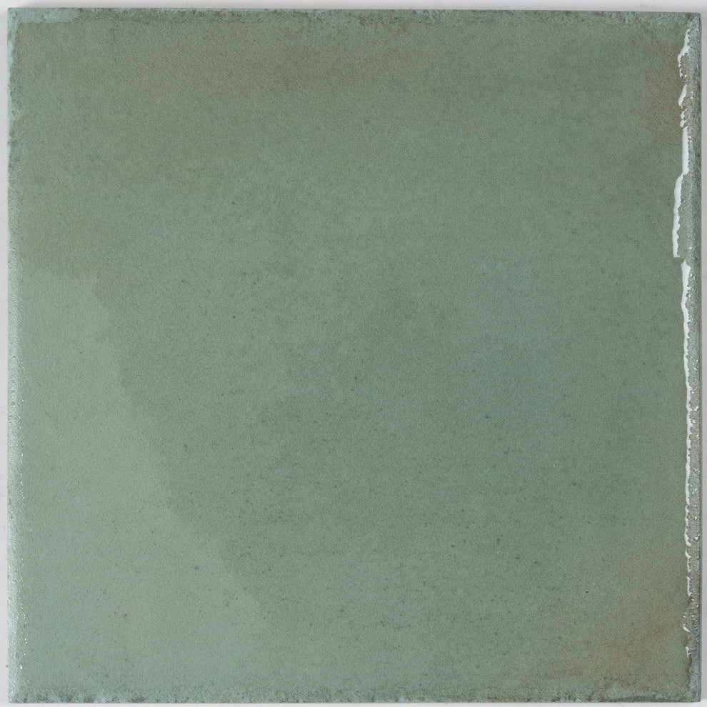 Soft Sage Green 8x8 Glossy Porcelain Zellige Square Subway Tile – Tiletopia