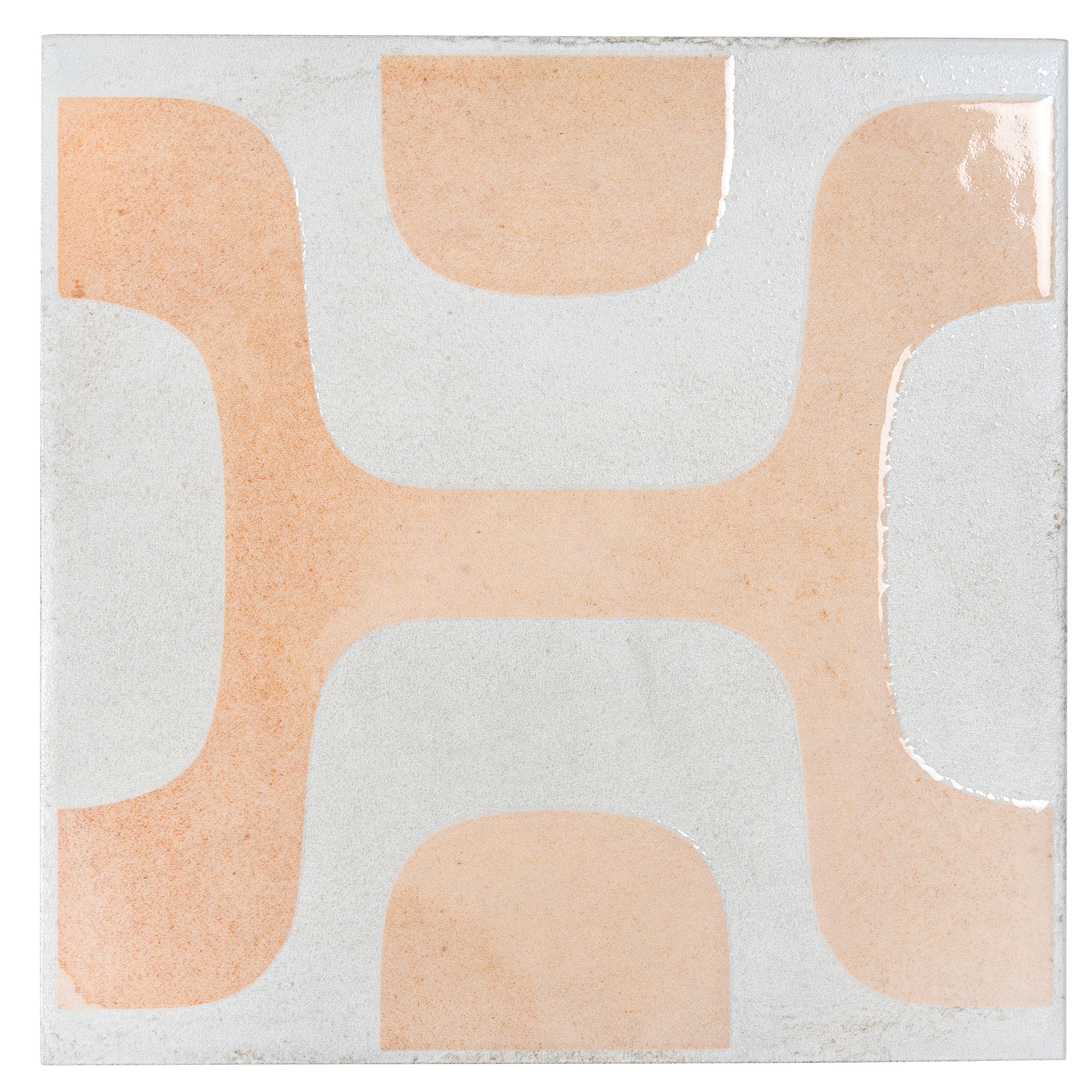 White Terracotta 8x8 Matte, Glossy Porcelain Square Motif Tile – Tiletopia
