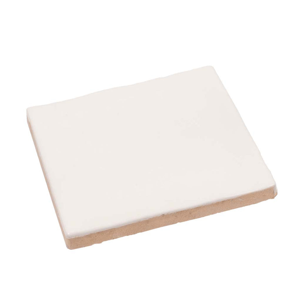 Ivory White 4x4 Glossy Ceramic Tile – Square Zellige Tile for Elegant ...