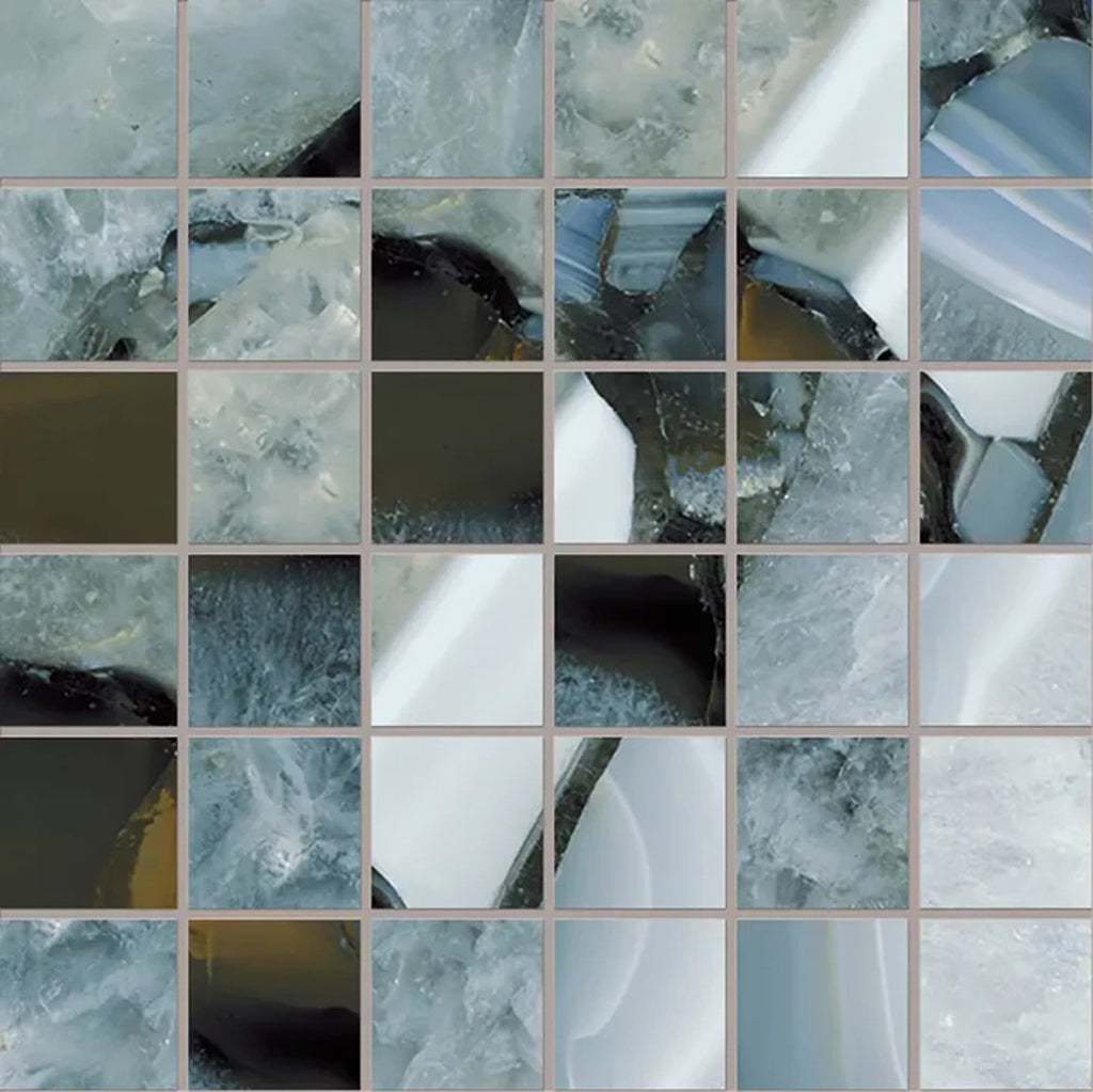 Icy Blue 12x12 Lappato Porcelain Mosaic Tile – Tiletopia
