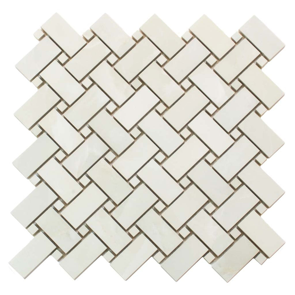 Alabaster White 12 x 12 Matte Porcelain Mosaic Tile – Tiletopia