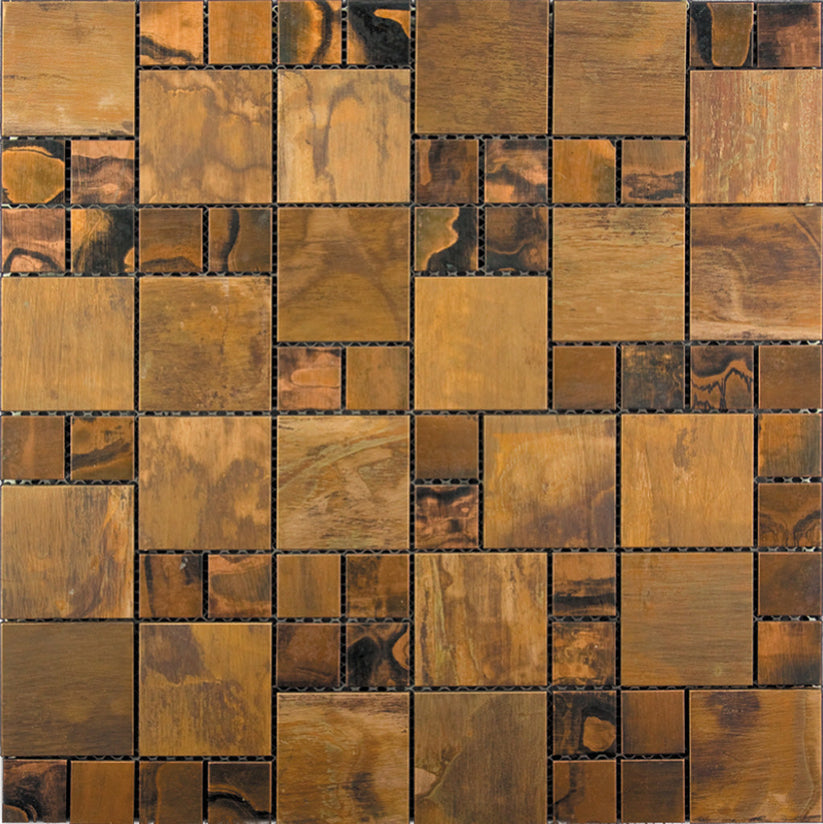 Bronze 12 x 12 Metal Matte Mosaic Tile – Tiletopia