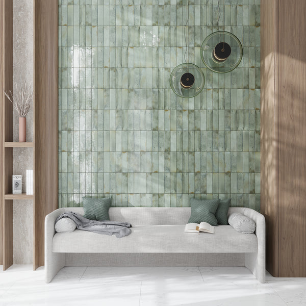 Sage Green 3x8 Glossy Ceramic Subway Tile for Unique Walls and ...