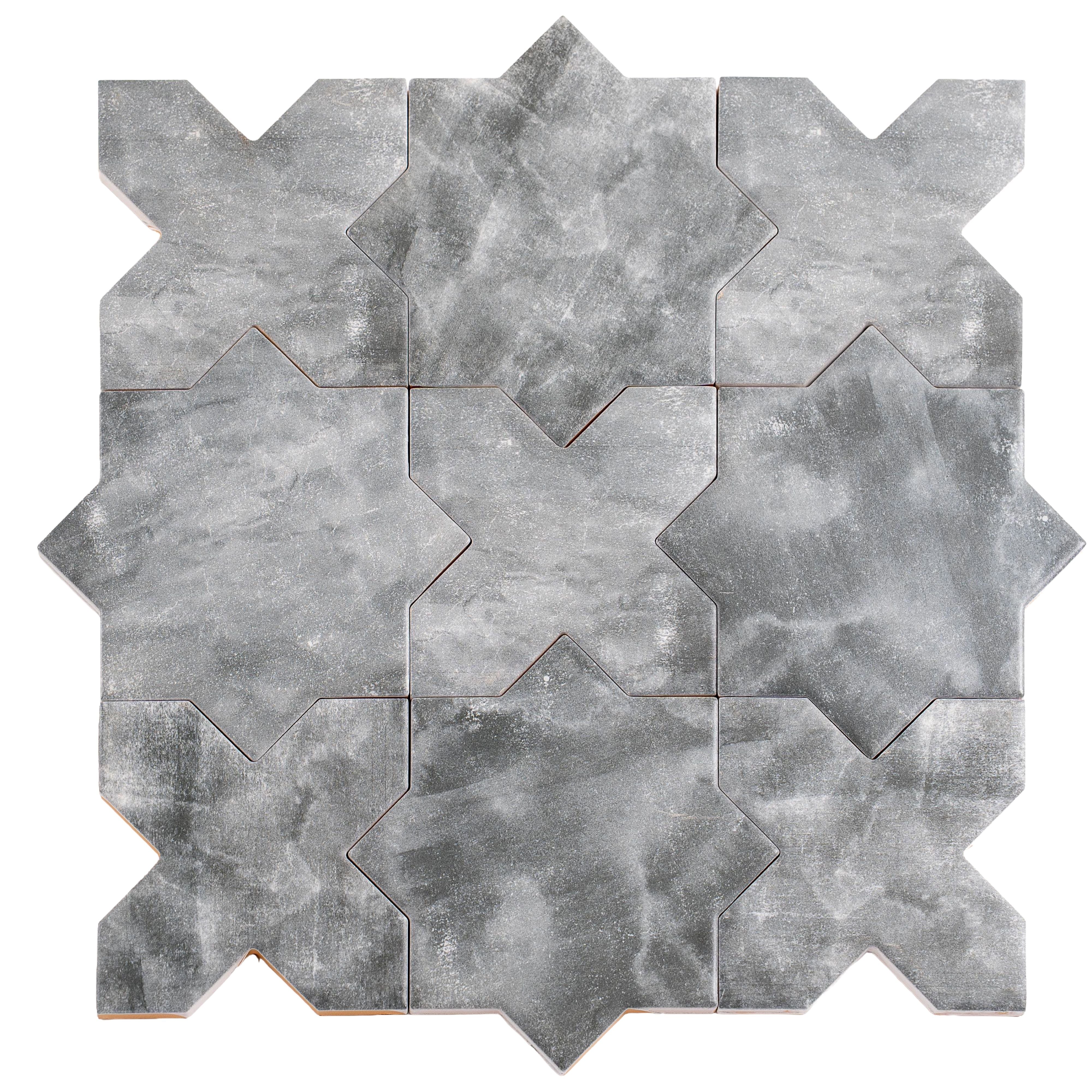 Gray 5" Star with Cross Matte Ceramic Tile – Tiletopia