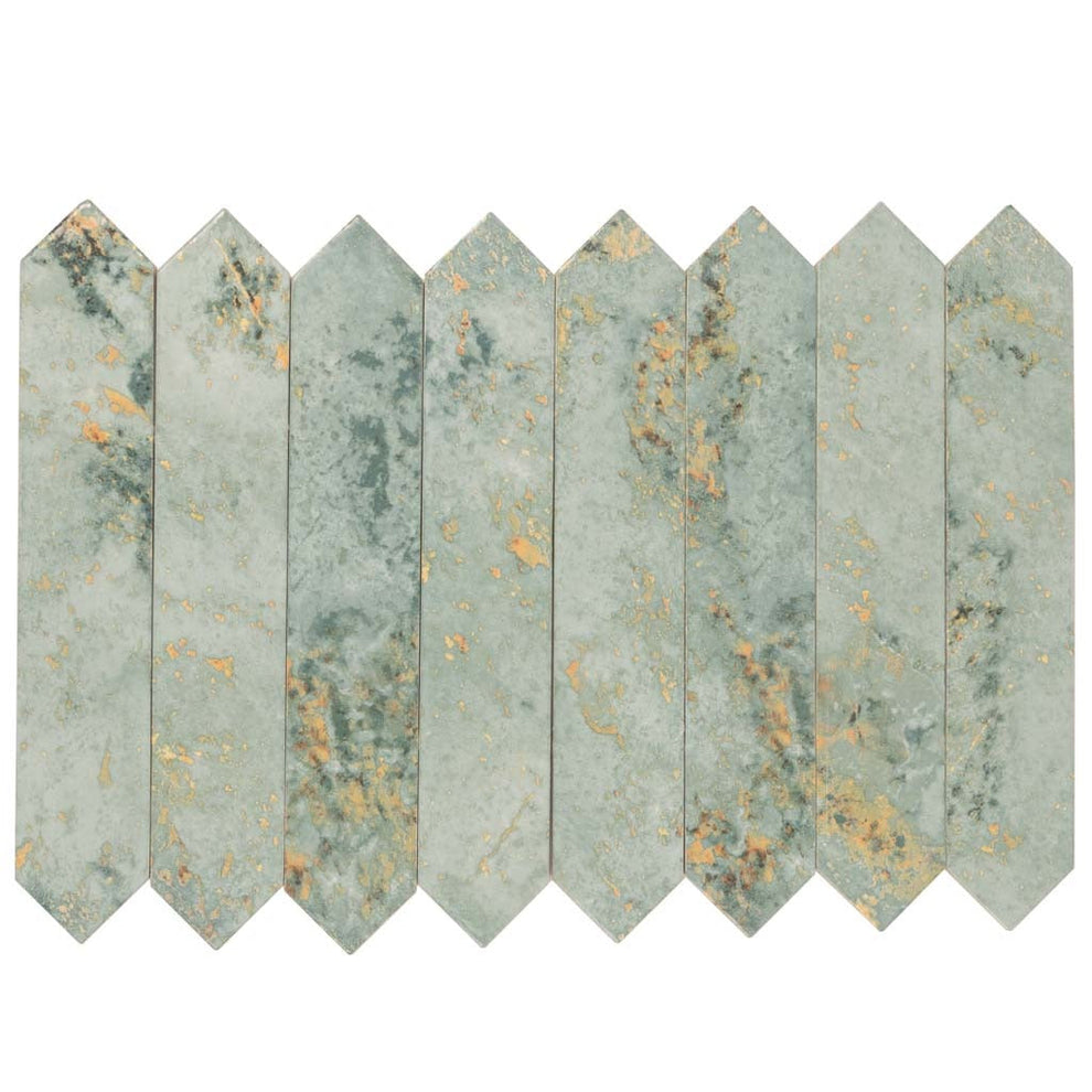 Moss Green 2 x 10 Glossy Ceramic Picket Tile – Tiletopia