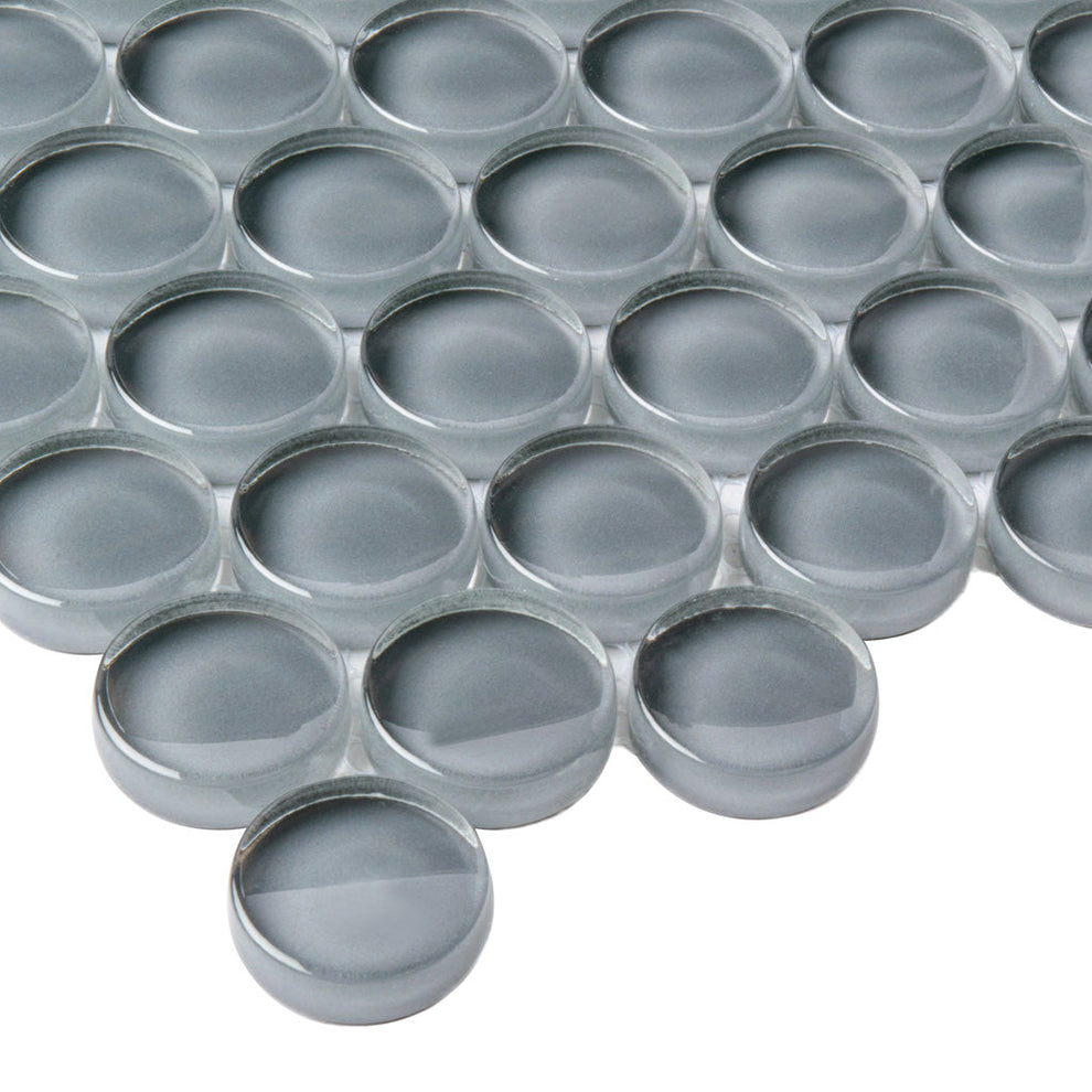 Coin Gray 12 x 12 Glossy Penny Glass Mosaic Tile – Tiletopia
