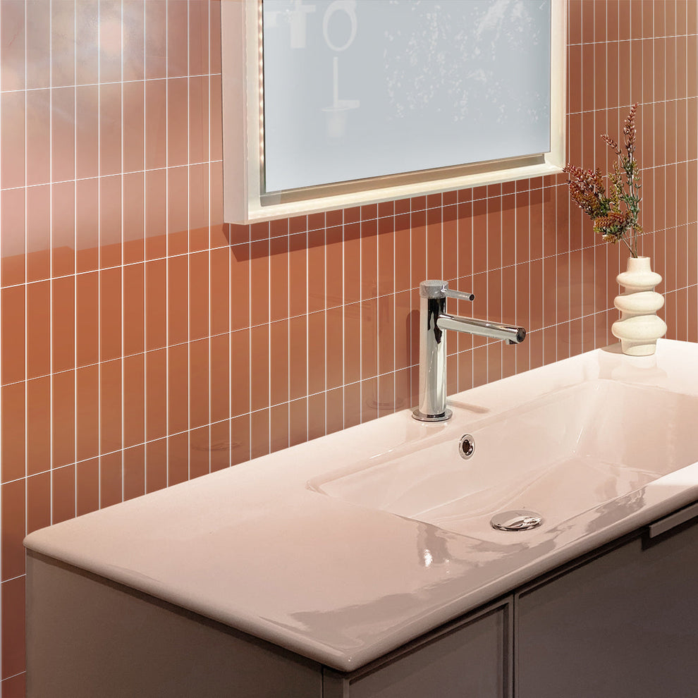 Red 2 x 8 Glossy Ceramic Subway Tile – Tiletopia