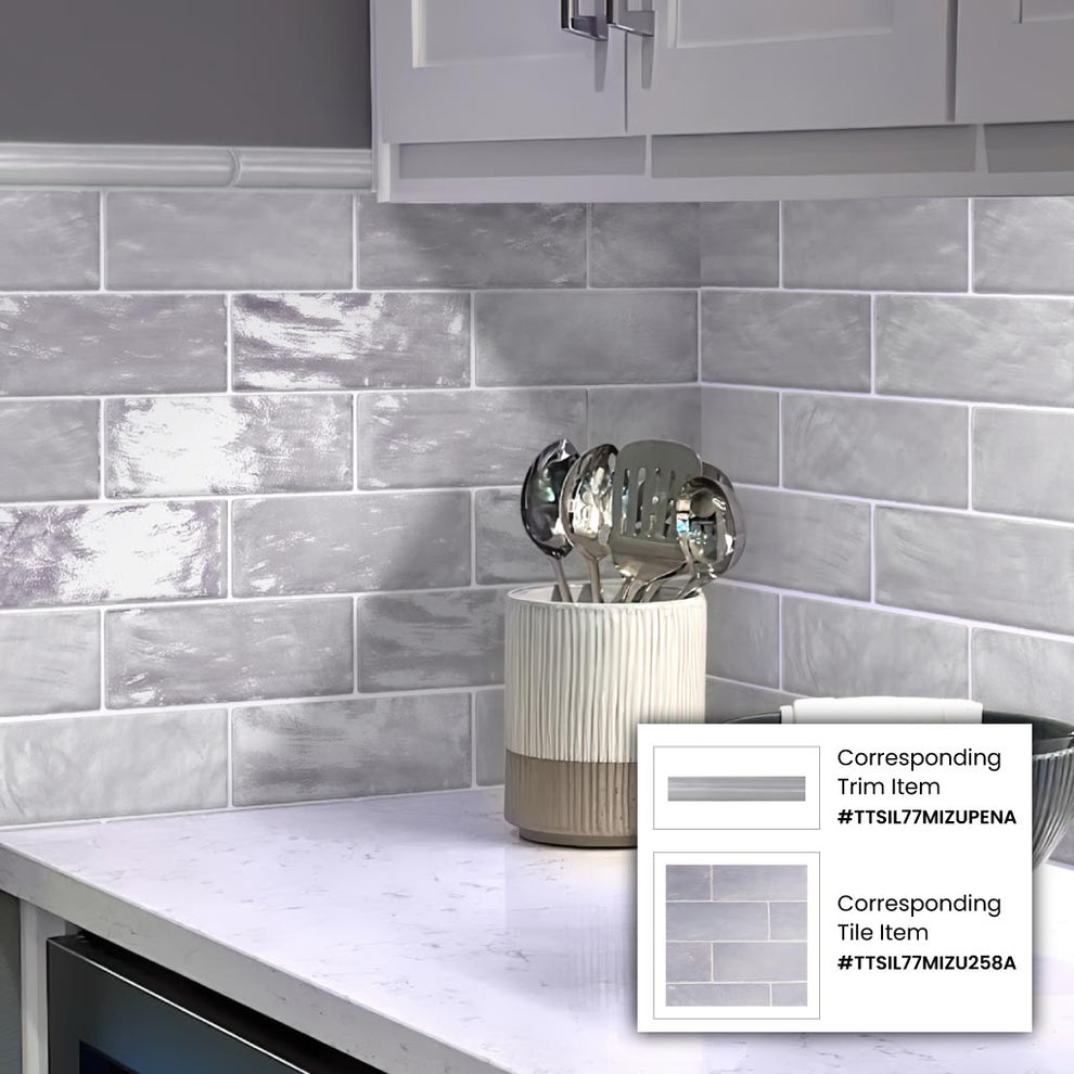 Grayish Blue 2.5x8 Ceramic Tile – Glossy & Matte Subway Tile for Walls ...