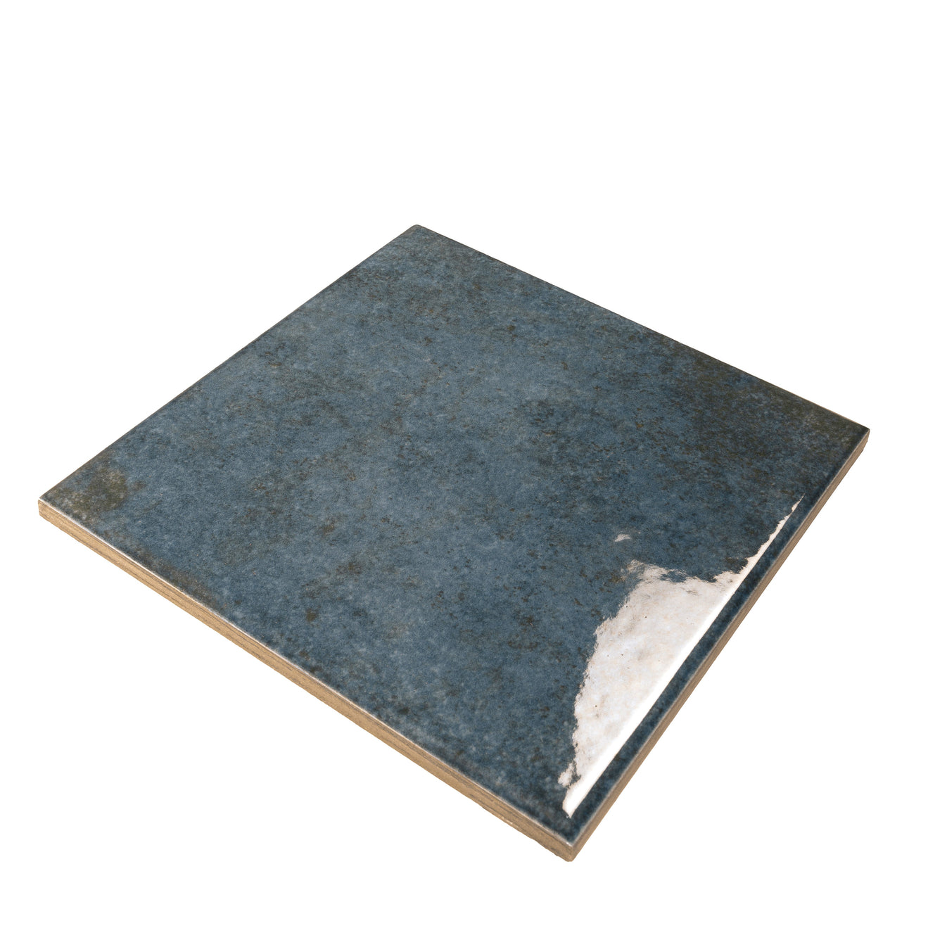 Slate Blue 6x6 Glossy Porcelain Zellige Square Tile – Tiletopia
